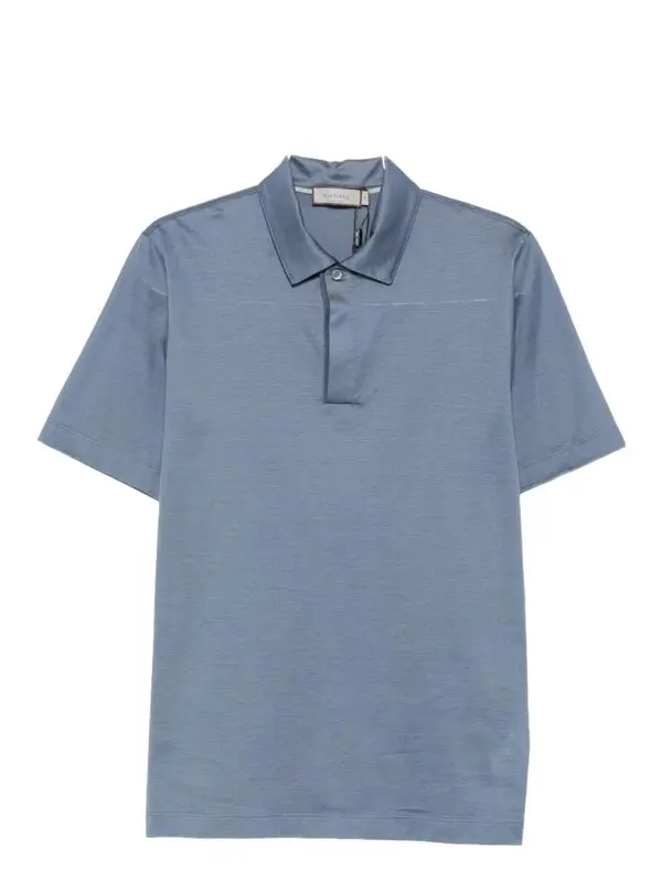 Canali Short-sleeved Polo Shirt - Blue