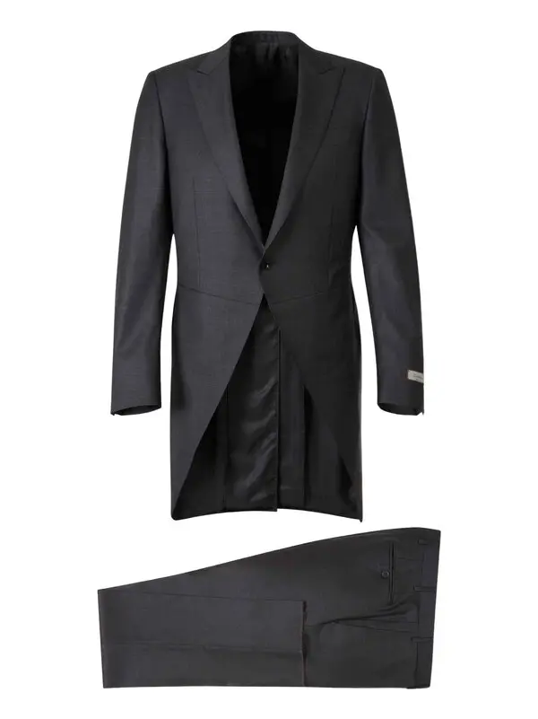 Canali Long-sleeved Suit Jacket And Trousers Two-piece Set - Black