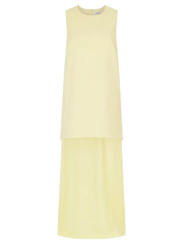 LA LIGNE Sleeveless Maxi Dress In Crepe And Chiffon - Yellow