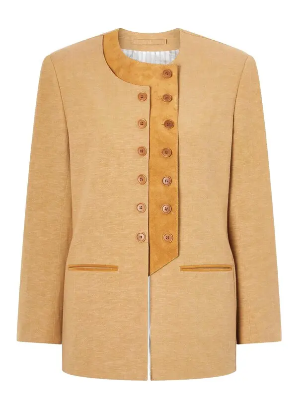 Giuliva Heritage Lara Linen-blend Blazer - Metallic