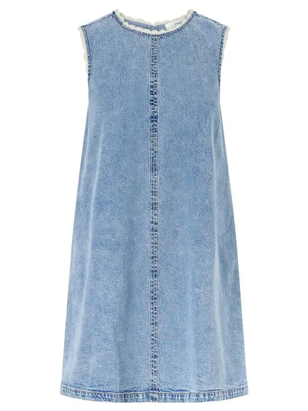 FRAME Crochet Tide Organic Cotton-blend Mini Dress - Blue