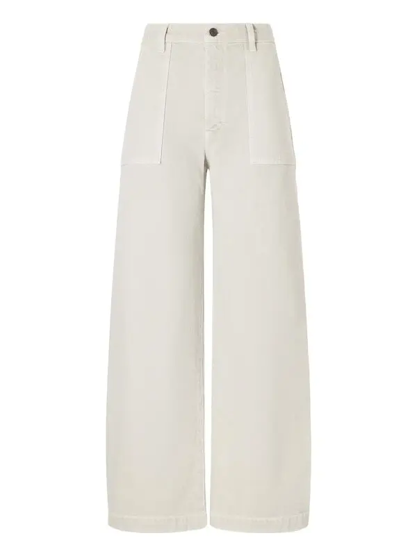 FRAME The Bow Cargo High-rise Wide-leg Barrel Jeans - Gray
