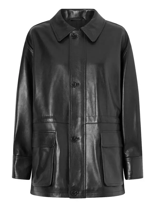 ARMA Maeve Paneled Leather Jacket - Black