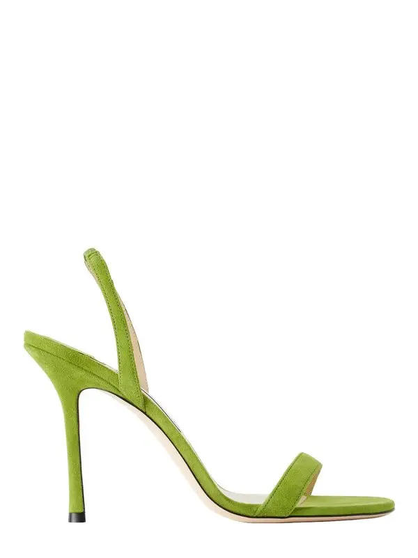 JIMMY CHOO Jenn 100 Suede Sandals - Green