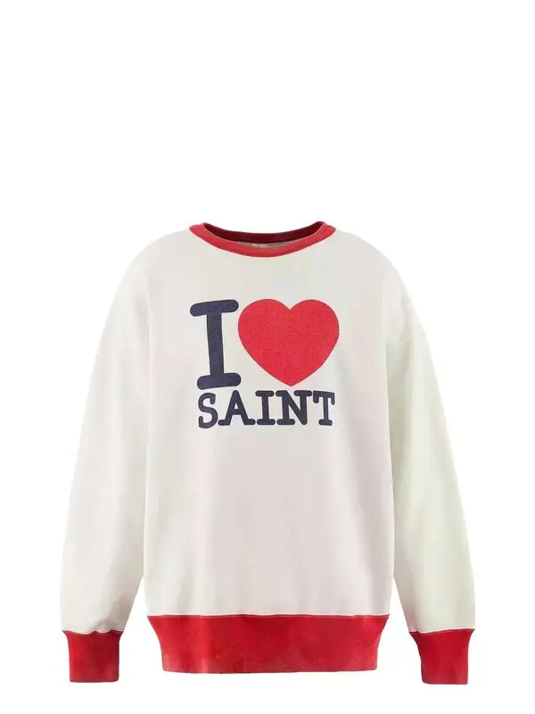 SAINT MXXXXXX Graphic Print Crewneck Sweatshirt - Neutrals