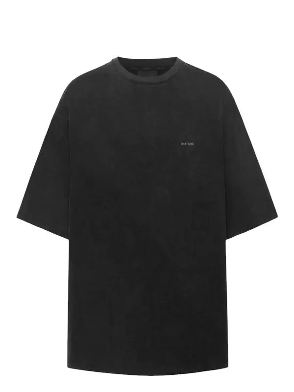 TEAM WANG DESIGN Logo-print Distressed T-shirt - Black