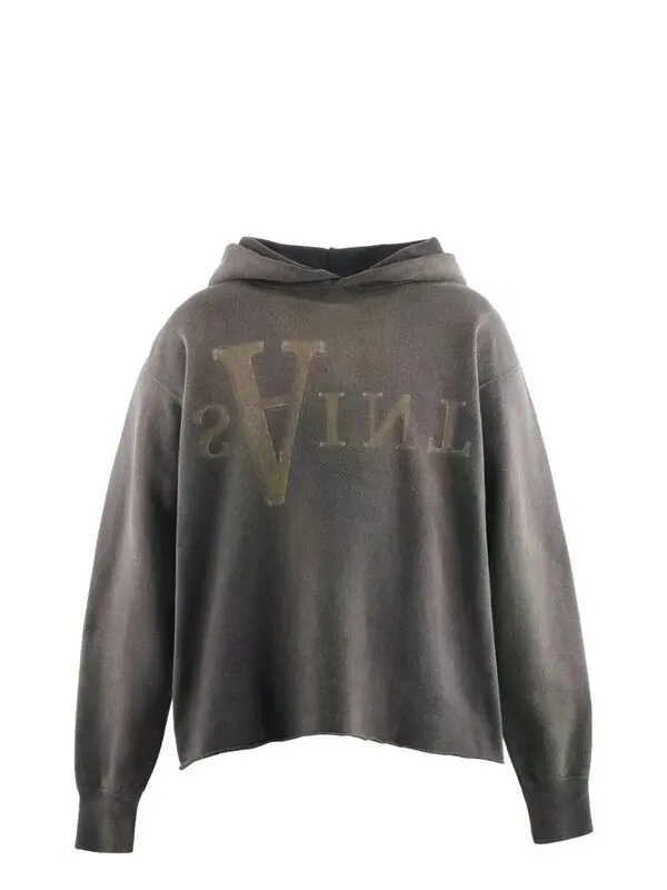 SAINT MXXXXXX Logo Print Raw-cut Hoodie - Black