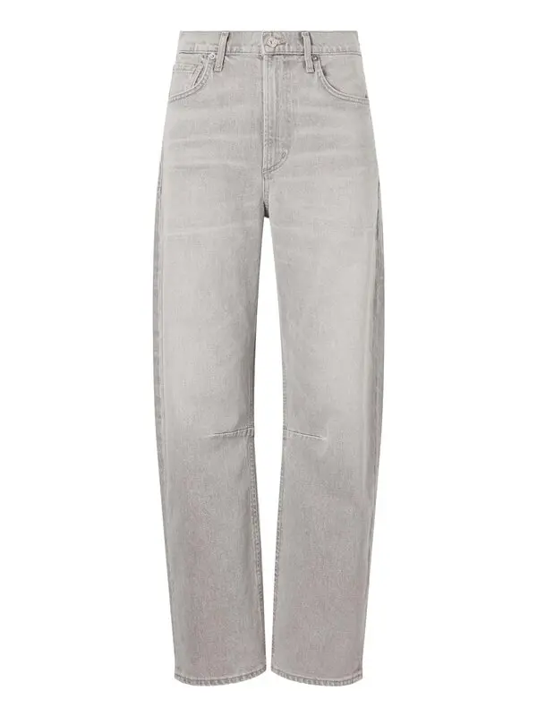 Citizens Of Humanity Miro Mid-rise Barrel-leg Jeans In Wash - Gray