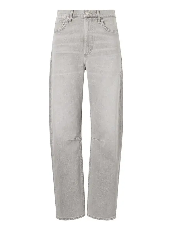 Citizens Of Humanity Miro Mid-rise Barrel-leg Jeans In Wash - Gray