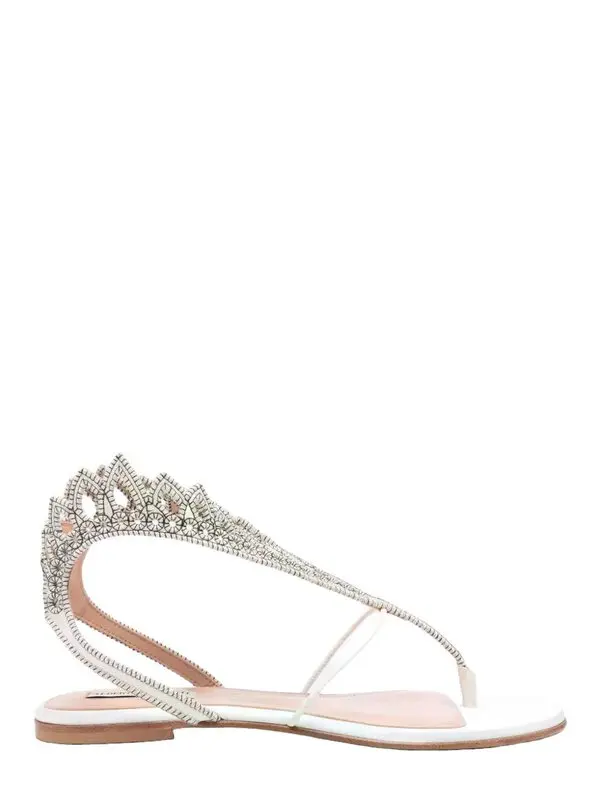 Alberta Ferretti Embellished Thong Sandals - White