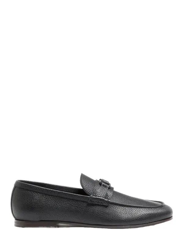 Valentino Garavani Vlogo Signature Deer Leather Loafers - Black