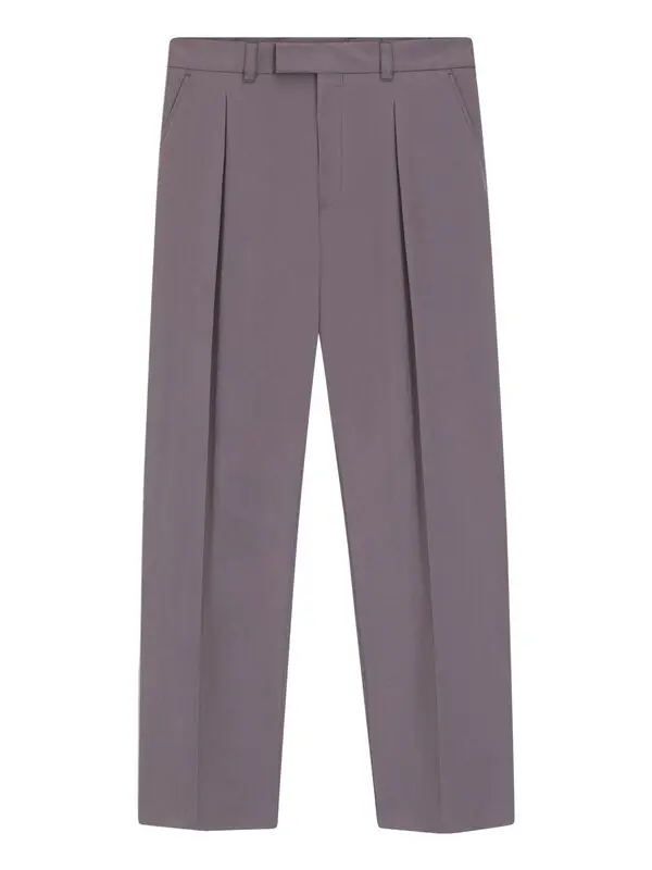 BOSS Relaxed-fit Stretch Cotton Trousers With Pleats - Purple