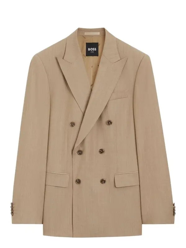 BOSS Slim-fit Virgin Wool Serge Jacket - Beige