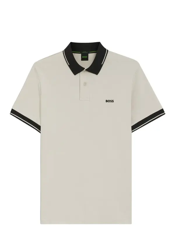 BOSS Slim-fit Cotton Polo Shirt - Light Beige