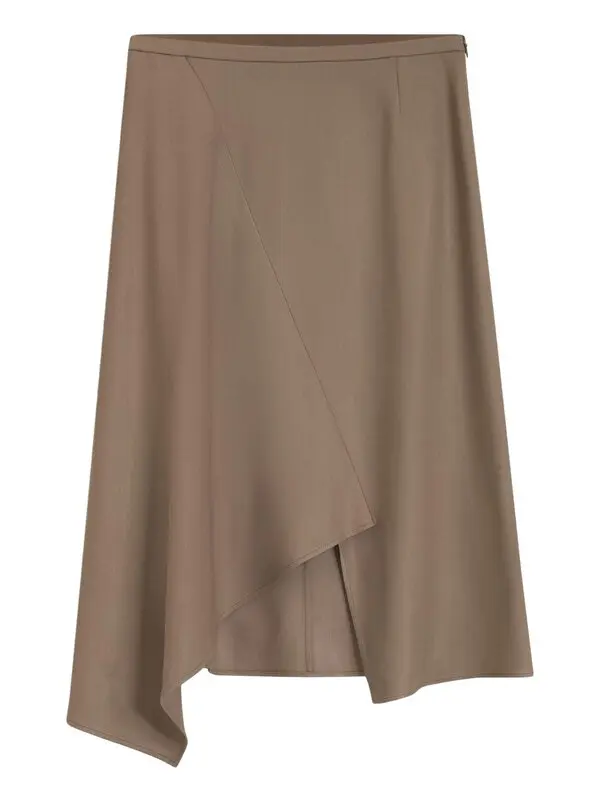 BOSS A-line Skirt With Asymmetrical Hem - Brown
