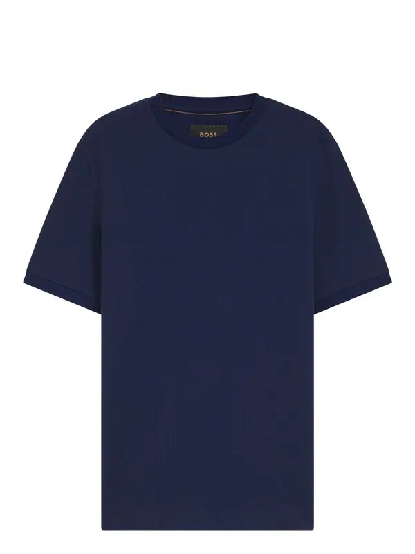 BOSS Regular-fit Polo Shirt In Cotton-silk Jacquard - Light Blue