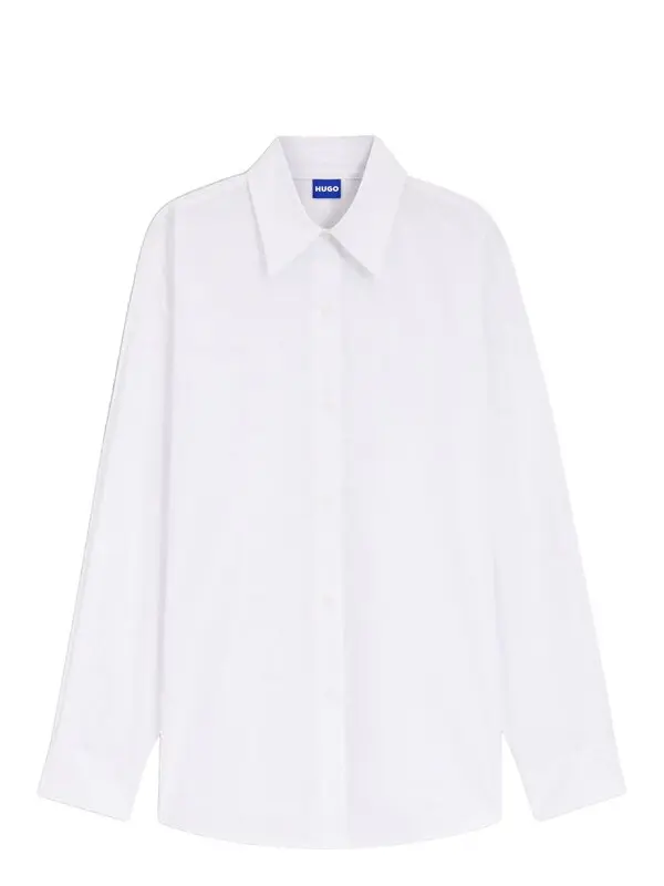 Hugo Oversized Blouse With Burnout Heart Print - Patterned