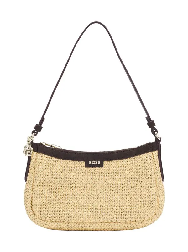 BOSS Raffia Shoulder Bag - White