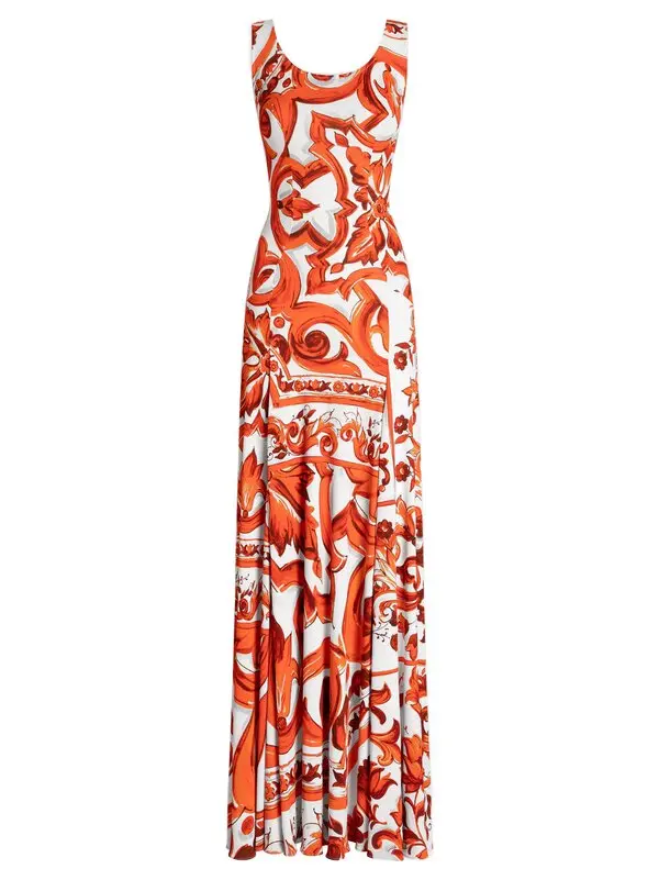 Dolce & Gabbana Majolica-print Organzine Maxi Dress - Multicolor