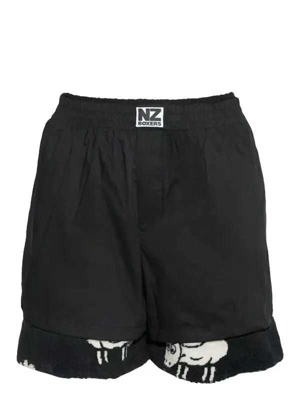 Natasha Zinko Reversed Upcycled Layered Shorts - Black