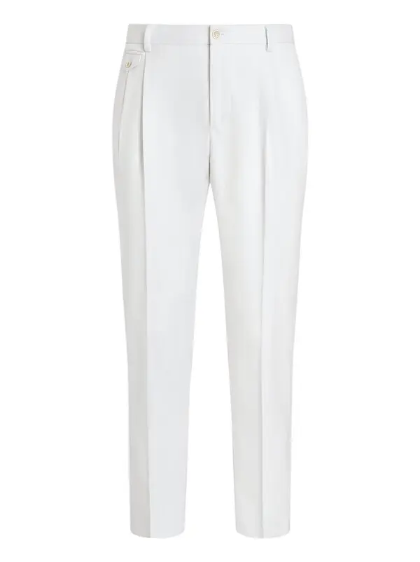 Dolce & Gabbana Viscose Canvas Trousers - White