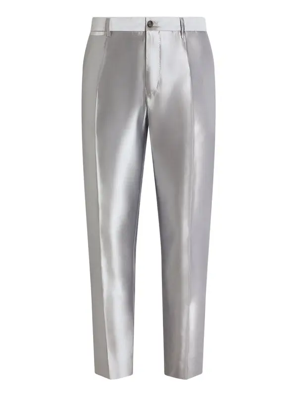 Dolce & Gabbana Silk Shantung Trousers - Grey