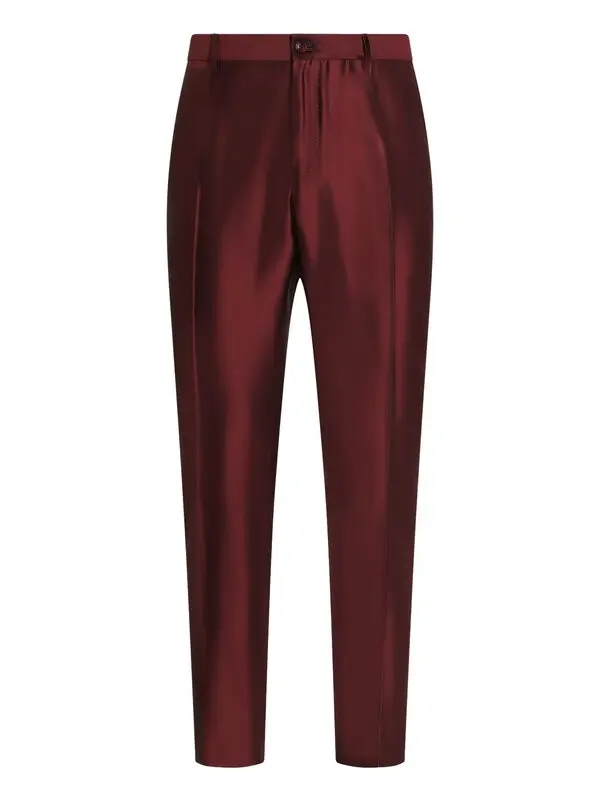 Dolce & Gabbana Silk Shantung Trousers - Bordeaux