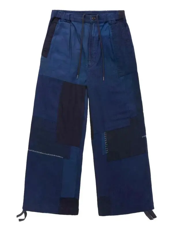 BLUE BLUE Japan Sashiko Patchwork Trousers - Blue