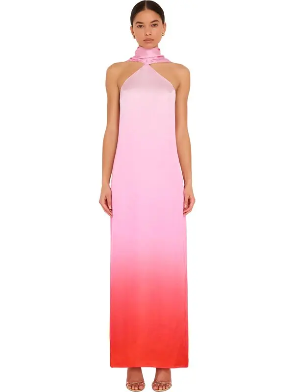 Amanda Uprichard Ashton Maxi Gown - Pink Combo