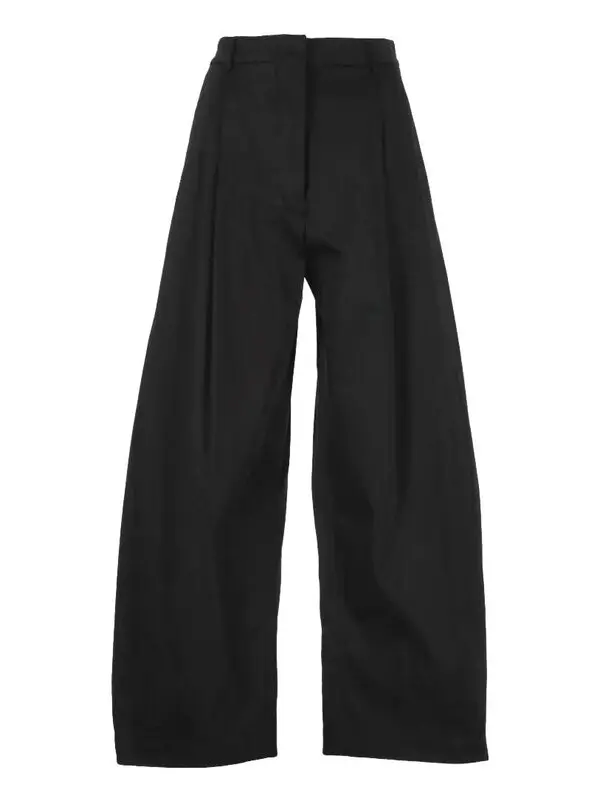 EMMA E GAIA Pleated Wide-leg Palazzo Pants - Black