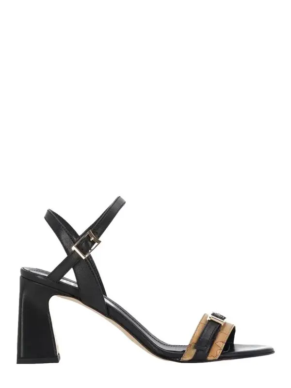 ALVIERO MARTINI 1° CLASSE Geo Map Buckle-fastening Sandals - Black