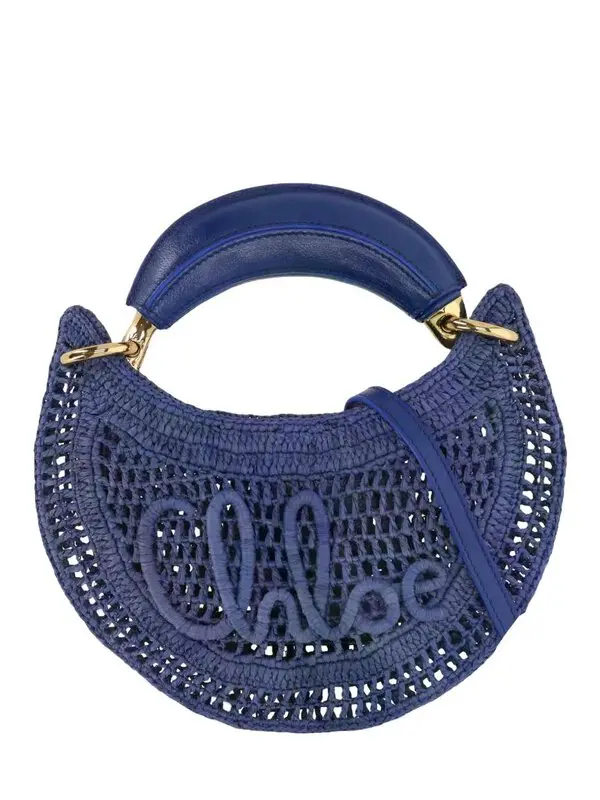 Chloé Mini Raffia Crossbody Bag - Blue