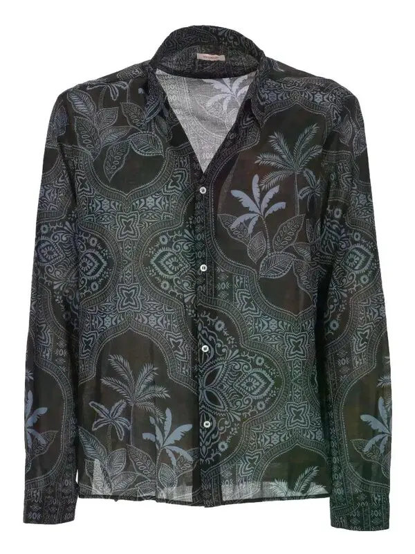 OFFICINA36 Paisley-print Palm-tree Shirt - Brown