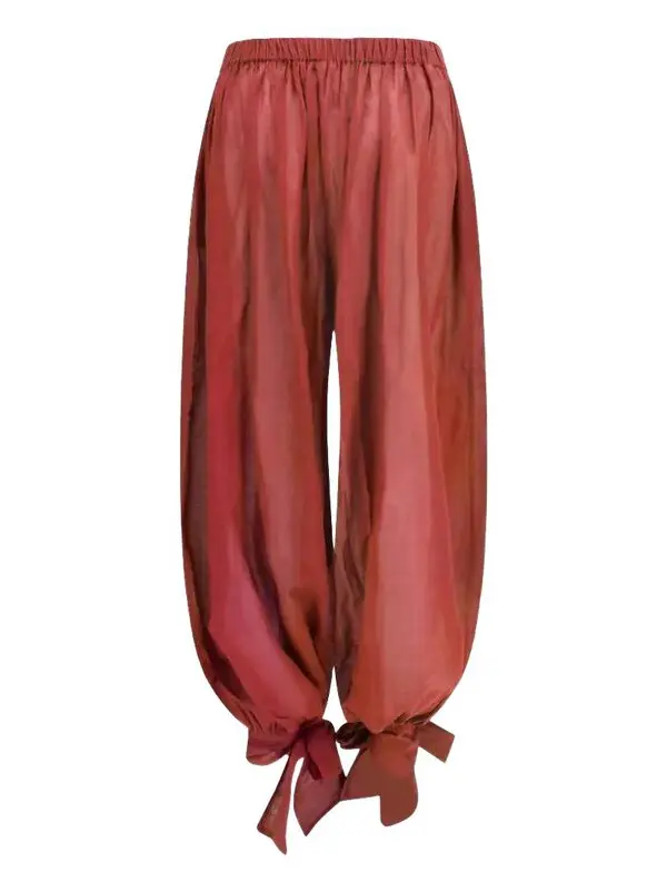 Andamane Bow-detail Elasticated-waistband Trousers - Red