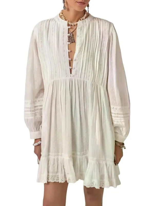 MAISON HOTEL Francesca Plumeti Cotton Mini Dress - White