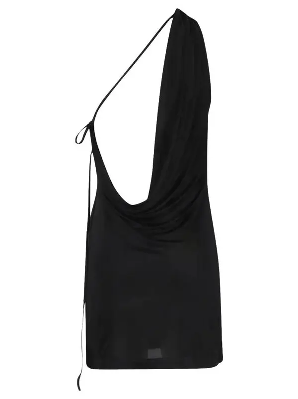 AMAZUIN Ravi Draped Cowl-neck Mini Dress - Black
