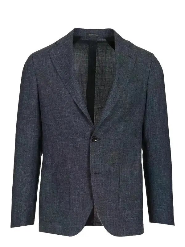 AL DUCA D’AOSTA 1902 Melange-effect Notched-lapel Blazer - Blue
