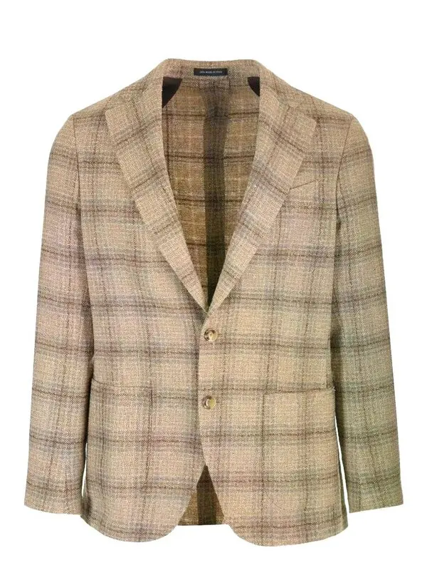 AL DUCA D’AOSTA 1902 Tartan-check Notched-lapel Blazer - Brown