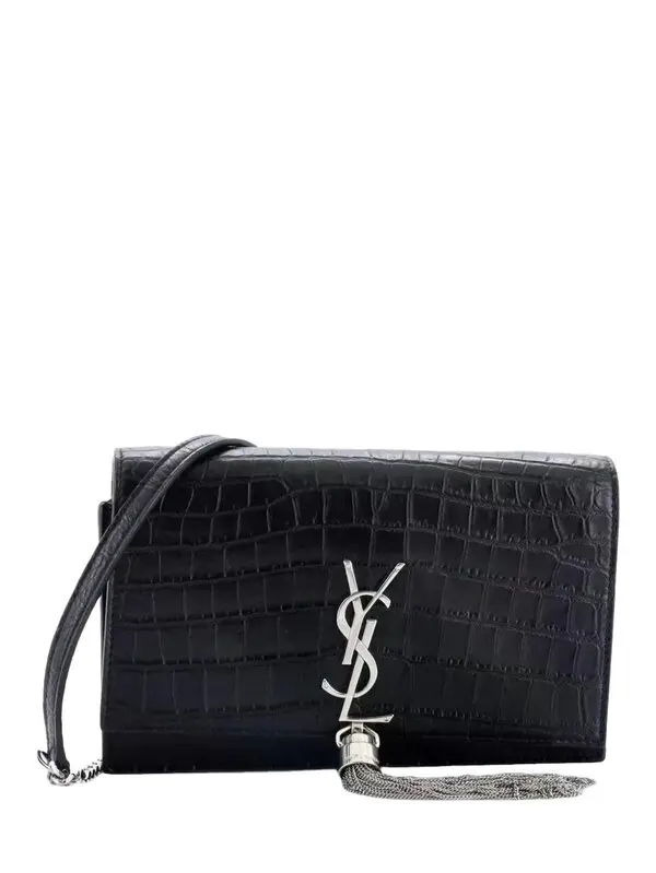 Saint Laurent Monogram Tassel Chain Wallet - Black