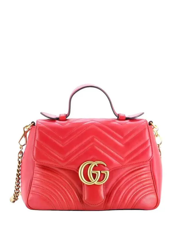Gucci Matelassé Leather Small Satchel - Red