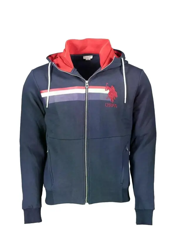 U.s. Polo Assn. Hoodie With Embroidered Logo - Blue