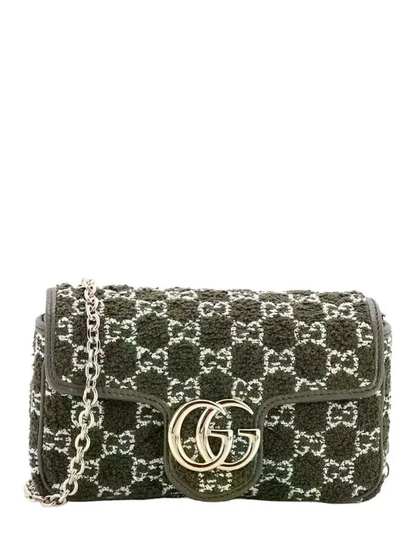 Gucci Gg Marmont Matelassé Boucle Tweed Mini Shoulder Bag - Green