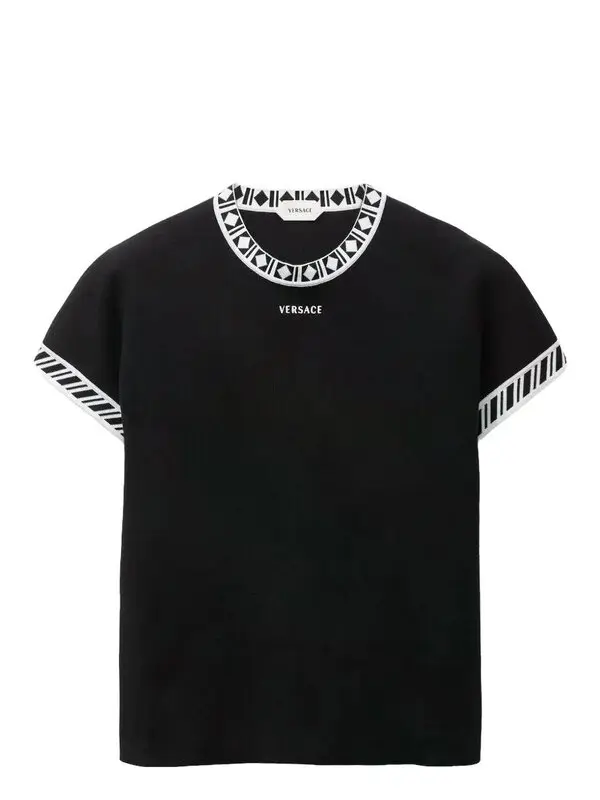 Versace Cotton Knit T-shirt - Black