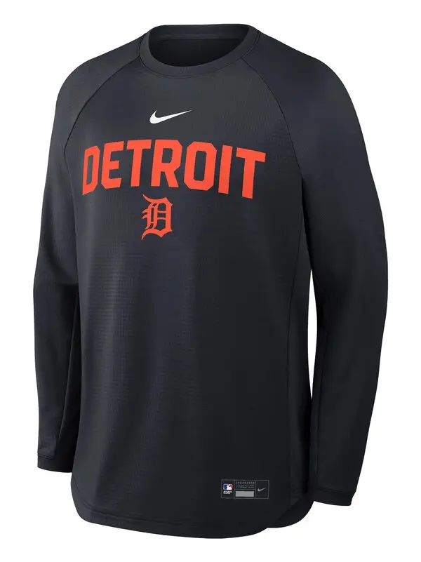 Nike Detroit Tigers Authentic Collection Dri-fit Pullover Crew - Blue