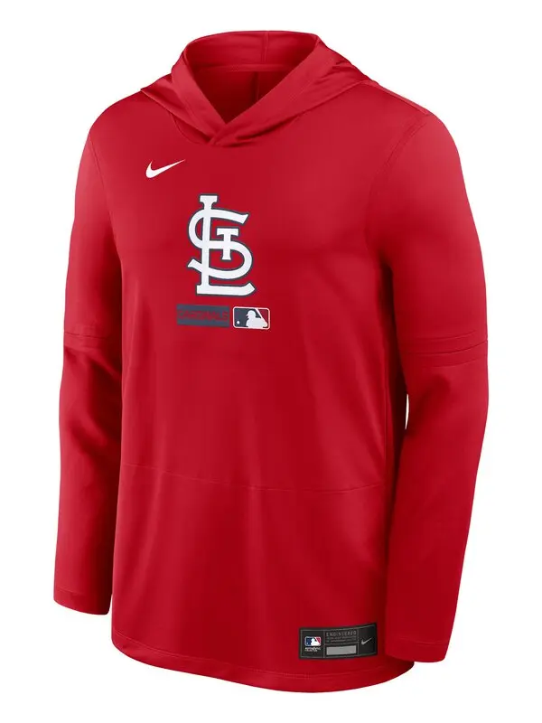 Nike St. Louis Cardinals Authentic Collection Dri-fit Mlb Long-sleeve Hooded Top - Red