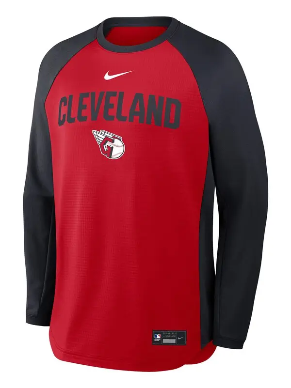 Nike Cleveland Guardians Authentic Collection Dri-fit Pullover Crew - Red