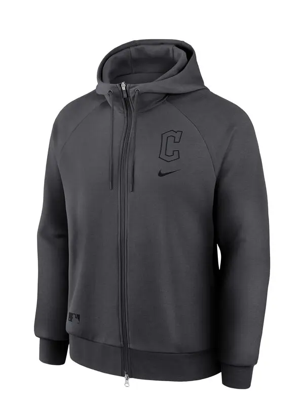 Nike Cleveland Guardians Authentic Collection Dri-fit Mlb Full-zip Hoodie - Grey