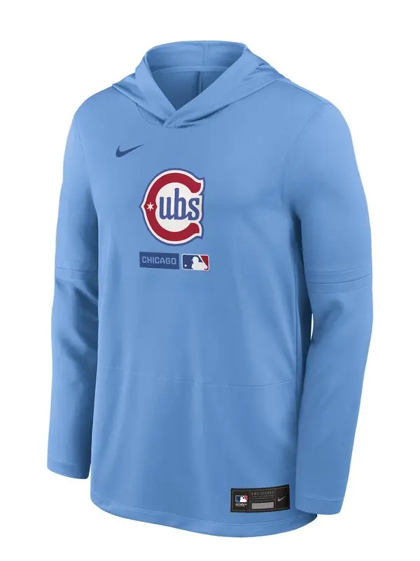 Nike Chicago Cubs Authentic Collection Dri-fit Mlb Long-sleeve Hooded Top - Blue