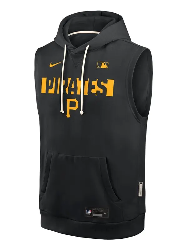 Nike Pittsburgh Pirates Authentic Collection Standard Issue Sleeveless Pullover Hoodie - Black