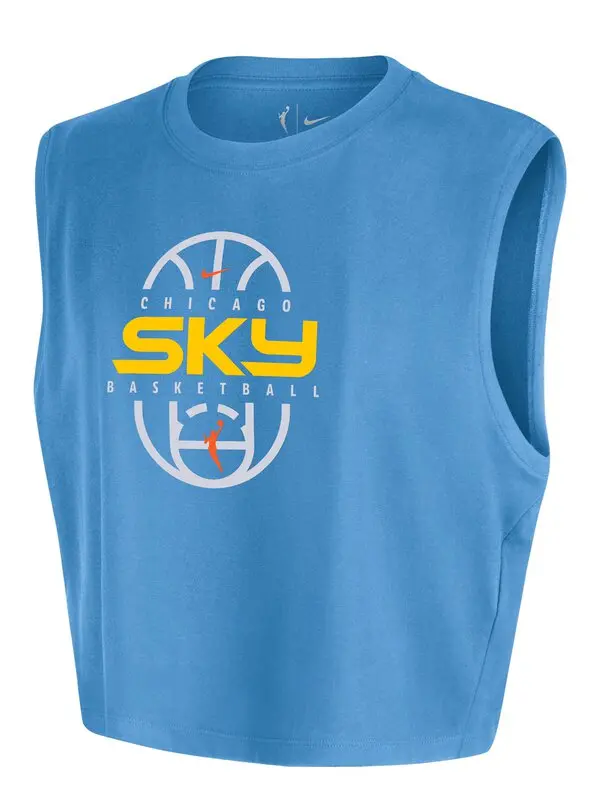 Nike Chicago Sky Wnba Sleeveless Cropped T-shirt - Blue